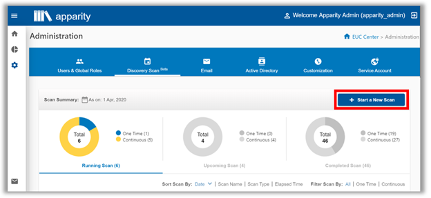 Initiating a Discovery Scan – Apparity, LLC
