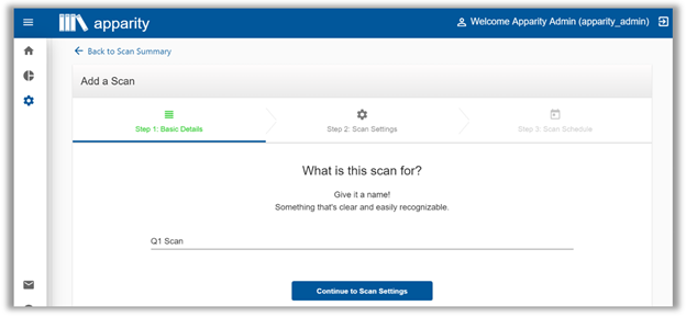 Initiating a Discovery Scan – Apparity, LLC